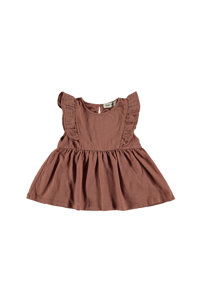 Flounced blouse terracotta Dear Mini – Little King Arthur